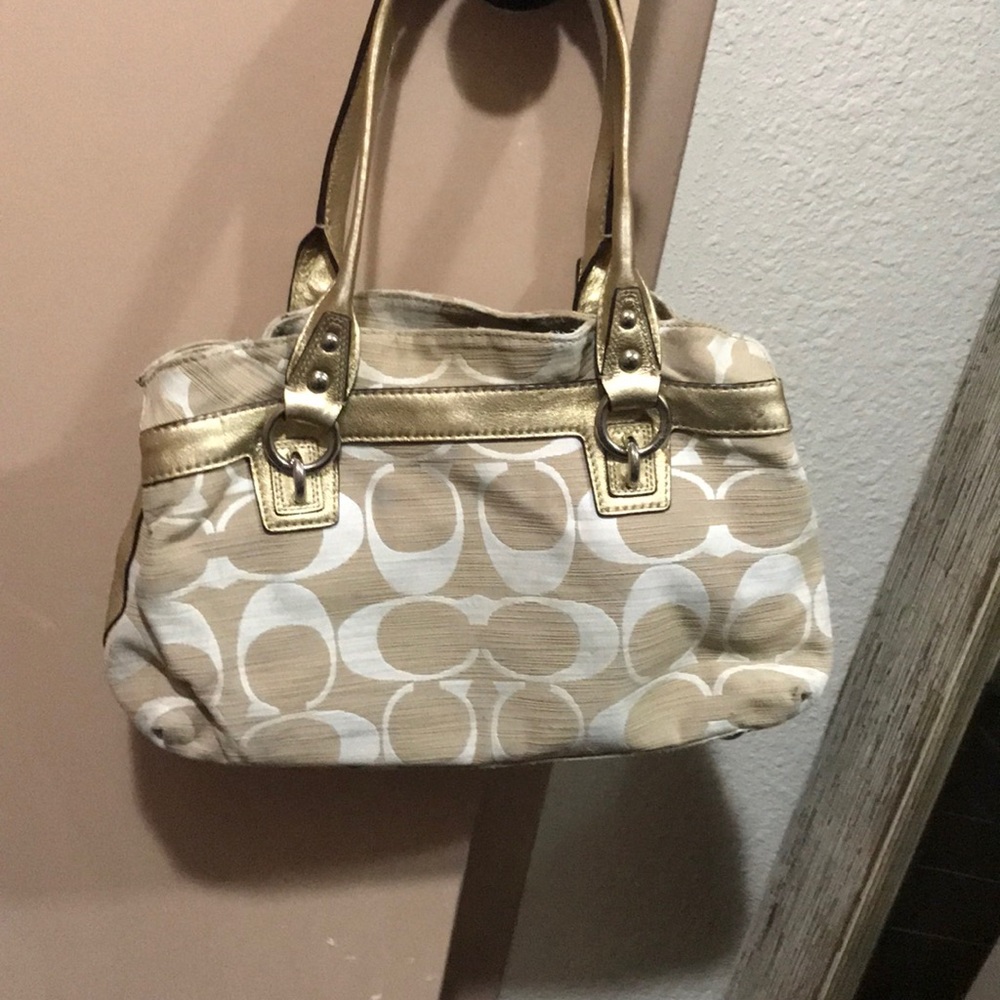 Small Gold Coach Monogram Bag - Gem